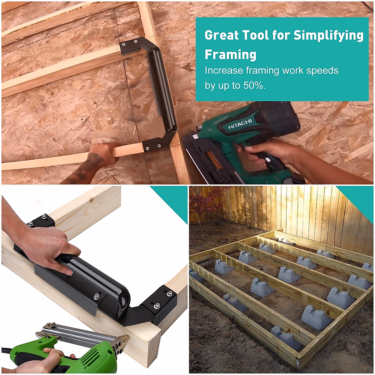 DITKOK 16 Inch On-Center Stud Layout Tool Adjustable Fit 1 ½ - 2 inches Lumber - Precision Wall Stud Framing Tool, Framing Spacing Tool, Premium Wall Stud Framing Tool, Precision Measurement Jig Tool