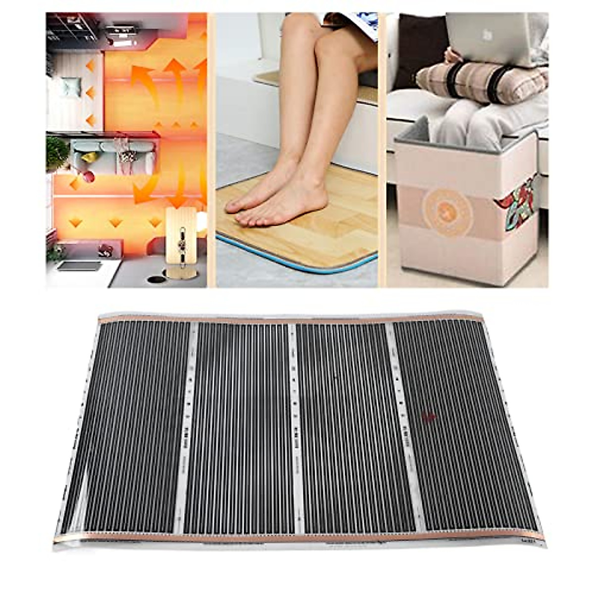 Electric Heating Mat 220?240V Extendable Floor Heating System Kit Reduced Energy Consumption Maintenance Quiet for Ceramic Tiles (Type B 80x100cm)