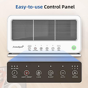 AromaRoom True HEPA H14 Air Purifier for Large Room Up to 2100 Sq Ft, Air Purifiers for Home Bedroom with Air Quality Sensor, Filters Up to 99.99% of Pet Dander, Pollen, Allergens, Dust, Odors (White)