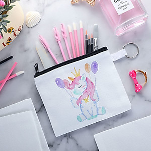 Frienda 30 Pieces Sublimation Coin Purse Canvas Makeup Bag Blank Cosmetic DIY Craft Pouch with Zipper Pencil Pouch Travel Toiletry Organizer Bag(Black)