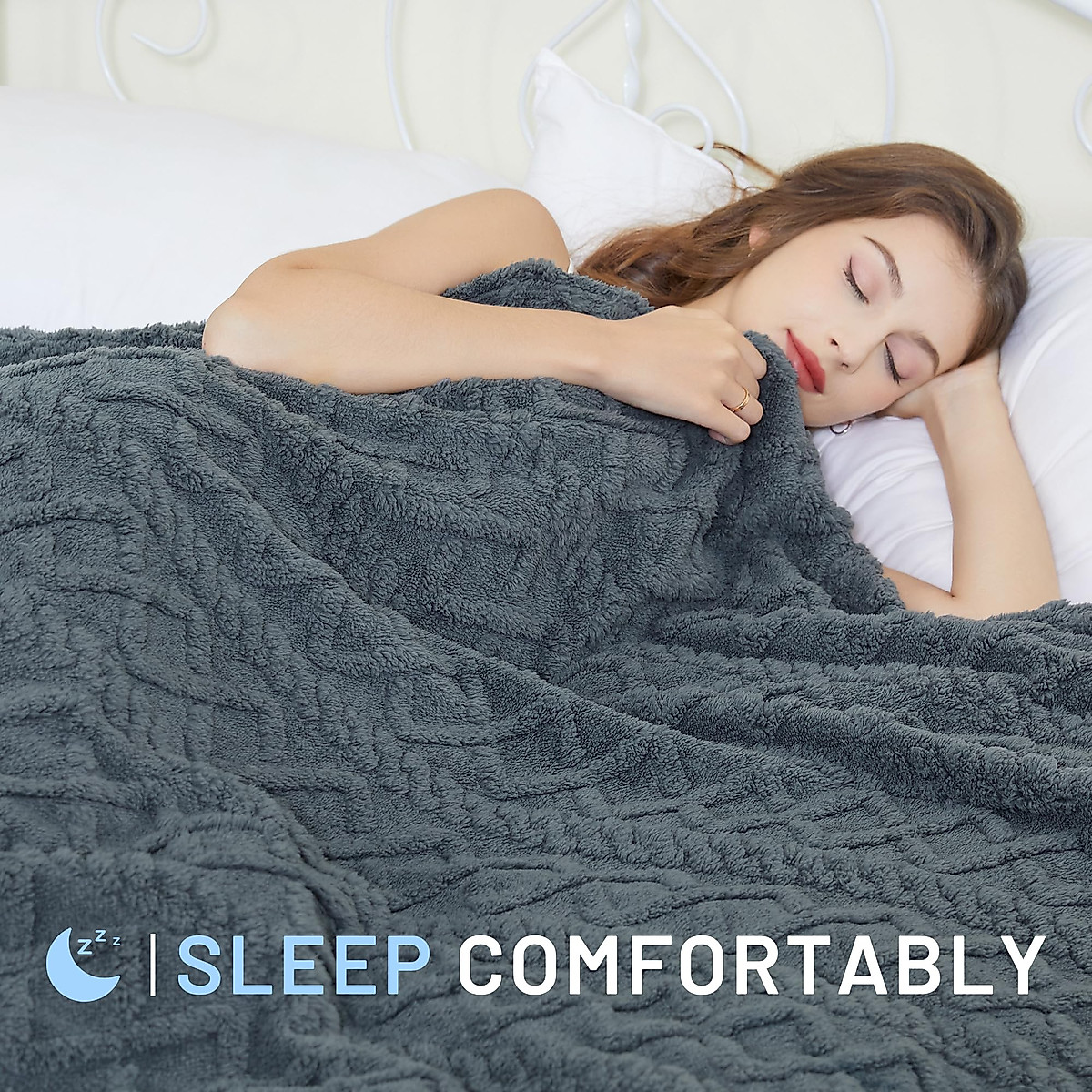 Aganear Fleece Throw Blanket - Cozy Soft Lightweight Fuzzy Throw Blanket for Women Portable Throw Blankets for Couch, Warm Gifts for Birthday, Christmas, Valentine's Day, Mother's Day(50"x60", Gray)