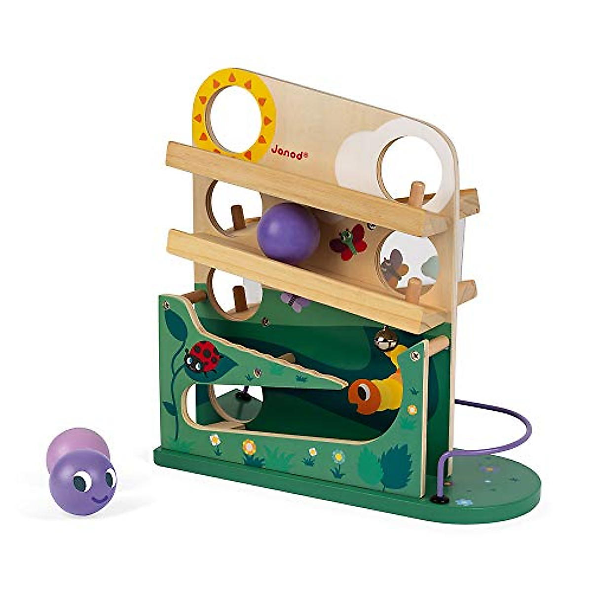 Janod Wooden Caterpillar Ball Track - Ages 12+ Months - J08055