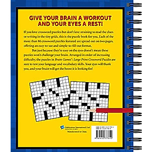 Brain Games - Crossword Puzzles - Large Print (Blue)