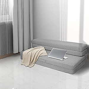 REDCAMP Memory Foam Folding Mattress, 4 Inch Queen Portable Mattress Pad Sofa Bed with Washable Cover for Guest, Camping, Bedroom