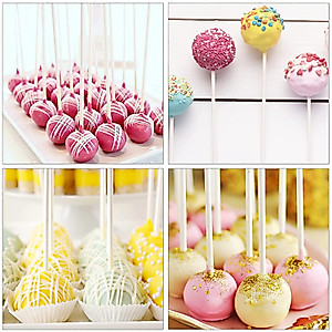 150 Count 4 INCH White Paper Lollipop Sticks,Cake Pop Sticks,Sucker Sticks for Cookies,Rainbow Candy,Chocolate,Cake Topper