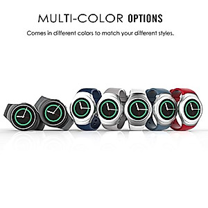 MoKo Watch Band Compatible with Samsung Gear S2, Soft Silicone Replacement Sport Band fit Gear S2 (SM-R720 / SM-R730 ONLY) Smart Watch, NOT FIT S2 Classic (SM-R732 & SM-R735), NOT FIT Gear Fit2, Black