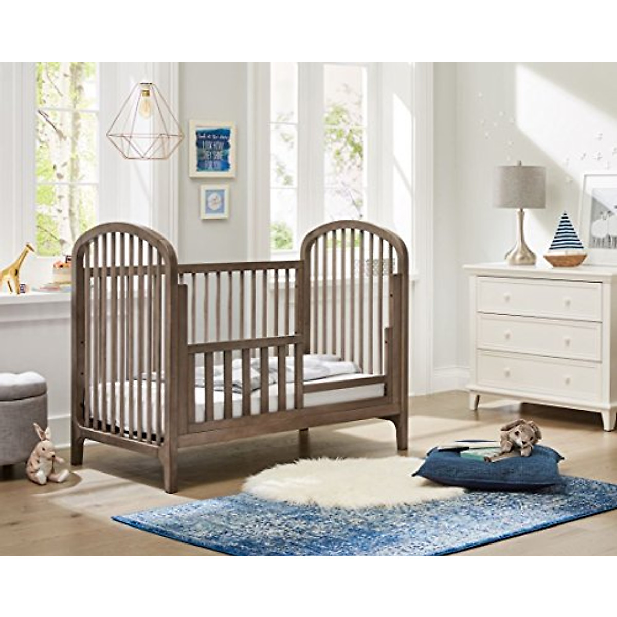 Contours Elston 3-in-1 Convertible Standard Baby Crib, Converts from Baby Crib to Toddler Bed and Daybed, Fits Standard Full-Size Crib Mattress, Easy to Assemble - Antique Gray-Brown