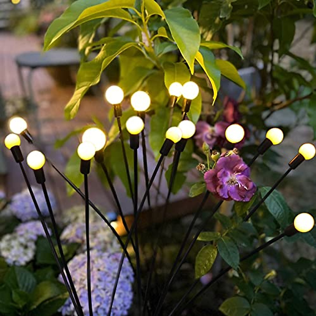 ANGMLN Outdoor Solar Garden Lights, 24 LED 2 Pack Firefly Lights, Waterproof Swaying Light Yard Landscape Decorative Lights Patio Pathway Decoration Gifts for Mom Family Friends