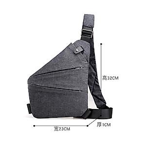 Donpidd Slim Sling Bag, Anti Theft Bag, Water Resistant Handbag for Women & Men, Black, 12 x 9 x 0.7 inches, 5.0 liters