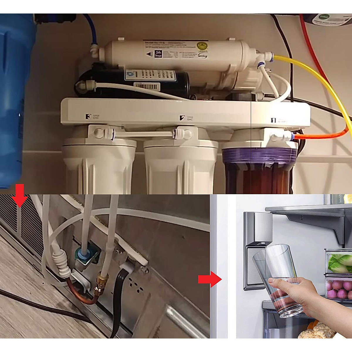 49.2Ft Water Supply Pipe Tube,Refrigerator Water Line +Fridge Connector Kit, ice Maker Water Line Kit for Refrigerator,Ice Maker... (1/4" tubing Pipe)-Easy Installation