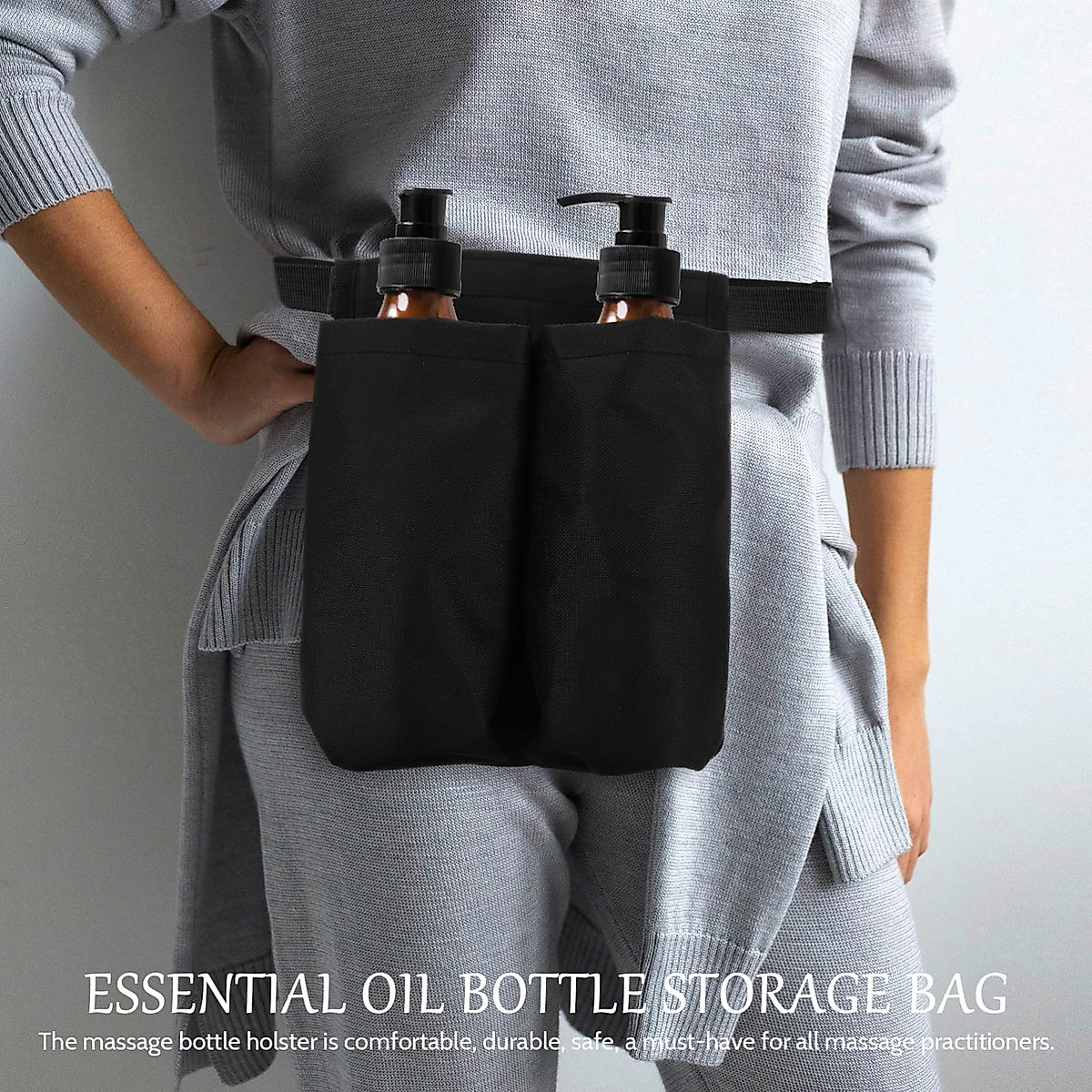 GLEAVI Masseur Fanny Pack Massage Bottle Message in a Bottle Kit Massage Oils Massage Bolster Bottle Pouch Portable Tool Kit Portable Massage Oil Bag Cuff Lotion