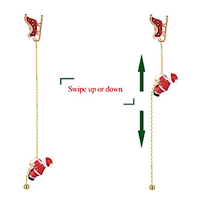 Luxmad Christmas Earrings 14K Gold Plated Cute Slidable Santa Claus Drop Dangle Earrings for Women Girls Asymmetrical Christmas Tree Sled Bell Jewelry Gifts