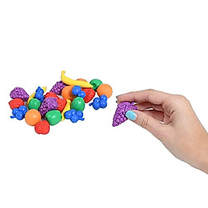 Edx Education Fruit Counters - Set of 108 - Early Math Manipulative for Kids - Teach Beginner Addition and Subtraction - Build Counting, Sorting and Language Skills