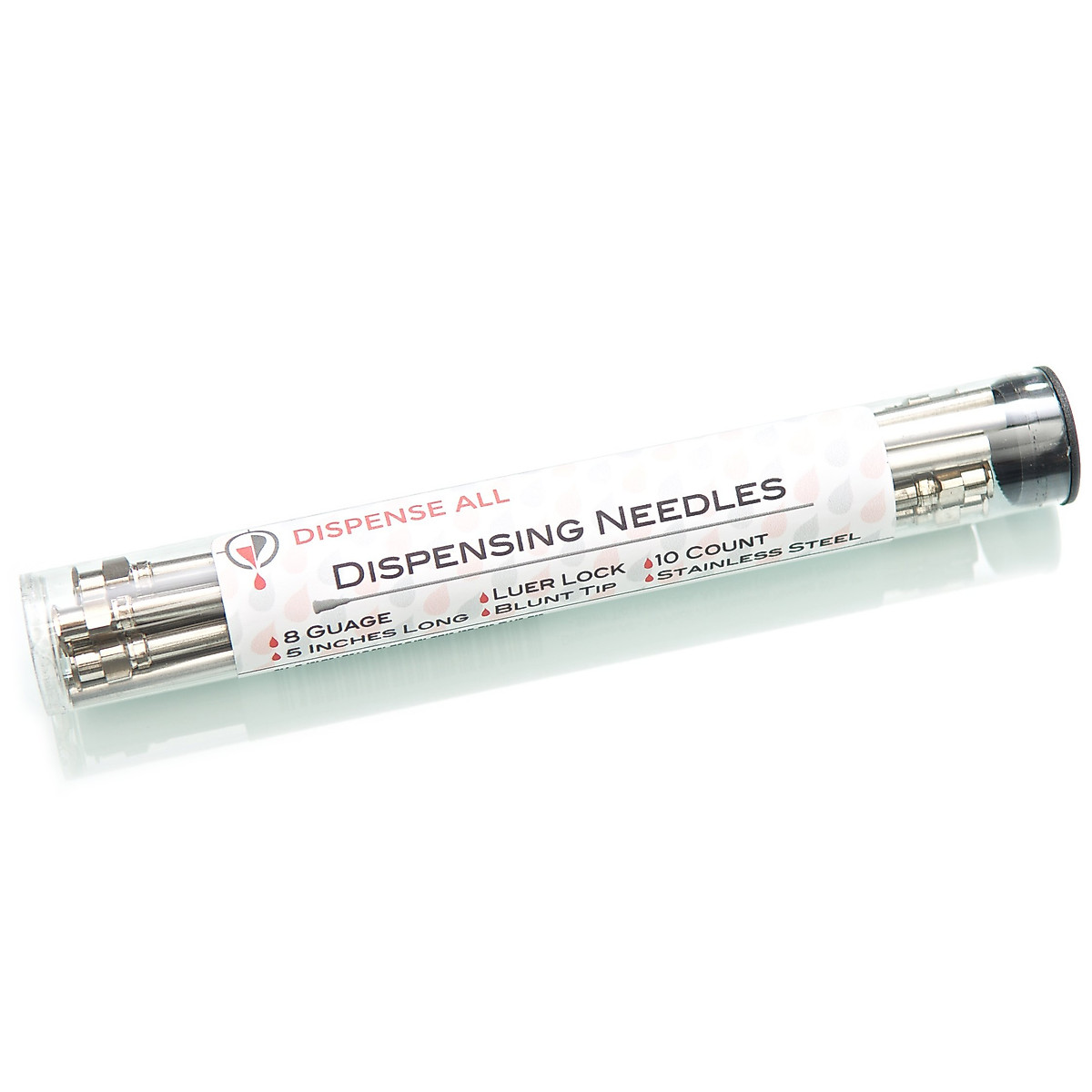 Dispense All - 10 Pack - Dispensing Needle 8G x 5" - Blunt Tip, Luer Lock, All Metal (Stainless Steel)
