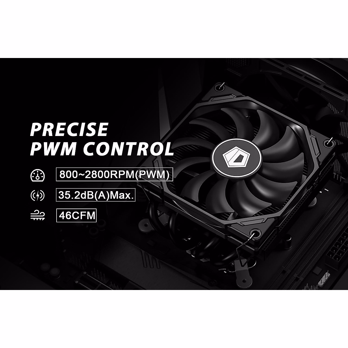 ID-COOLING IS-40X V3 45mm Height Low Profile CPU Cooler 4 Heatpipes CPU Air Cooler with 15mm Thickness Slim Fan Support Intel LGA1700/1200/115X; AMD AM5/AM4 For Desktop