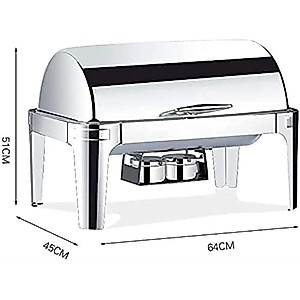 UZOURI Food Warmer, Chafing Dish Stainless Steel Chafing Dish Set Buffet Silver Catering Warmer Set, Rectangle Chafing Dish for Party