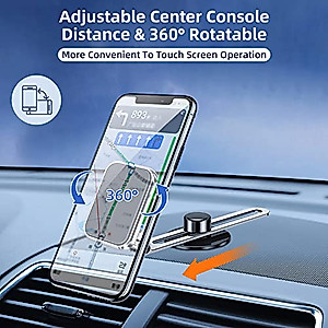 YOUNG&YANG Magnetic Phone Holder for Car Universal Folding Car Dashboard Windshield iPhone Holder Mount Strong Magnet 360° Rotation Laptop Phone Holder Fit All Smartphones, iPhone 14/13/12 Android