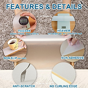 Hersvin Shelf Liner, 24" x20' Non-Adhesive Drawer Liners EVA Kitchen Cupboard Cabinet Covering Undersink Mat Washable Fridge Lining Paper for Home Office (Clear/Dot)