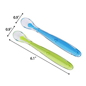 4 Pack Baby Spoons BPA Free Kirecoo Soft-Tip First Stage Silicone Self Feeding Training Spoons with 2 Cases for Infant Baby, Best Infant Set