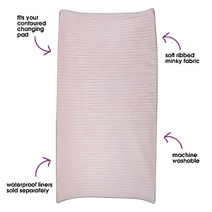 Boppy Changing Pad Cover, Pink Ribbed Minky Fabric