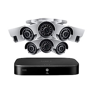 Lorex 4K Security Camera System, 8pcs H.265 Wired Bullet 4K Cameras with Person Vehicle Detection, 4K/8CH DVR Recorder with 2TB HDD for 24-7 Recording, Color Night Vision