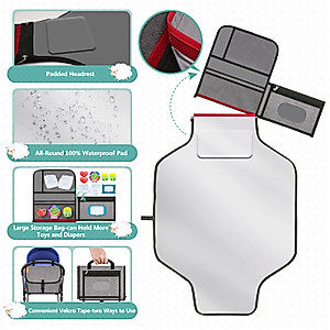 Smart eLf Large Portable Diaper Changing Pad for Newborn, Travel Changing Station with Detachable Waterproof PEVA Mat - Perfect Baby Shower Gifts