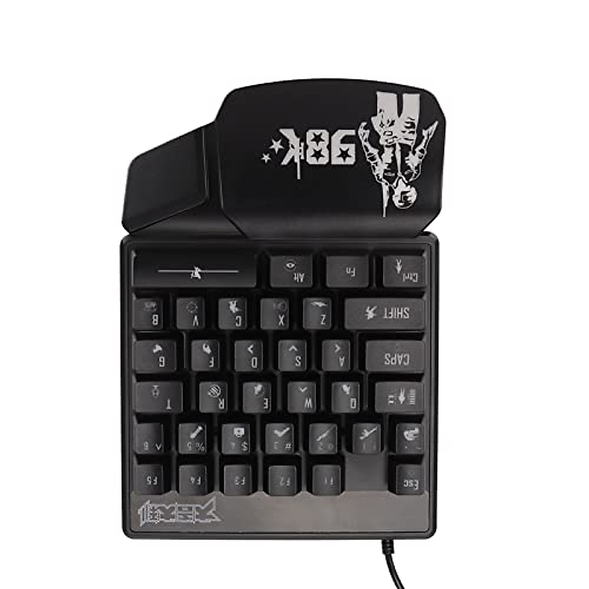 Jopwkuin Mini Gaming Keyboard, LED Glowing 35 Keys ABS Material One Handed Keyboard for Esports Game for Computer