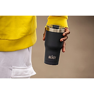 Beast 30 oz Tumbler Stainless Steel Vacuum Insulated Coffee Ice Cup Double Wall Travel Flask (Matte Black)