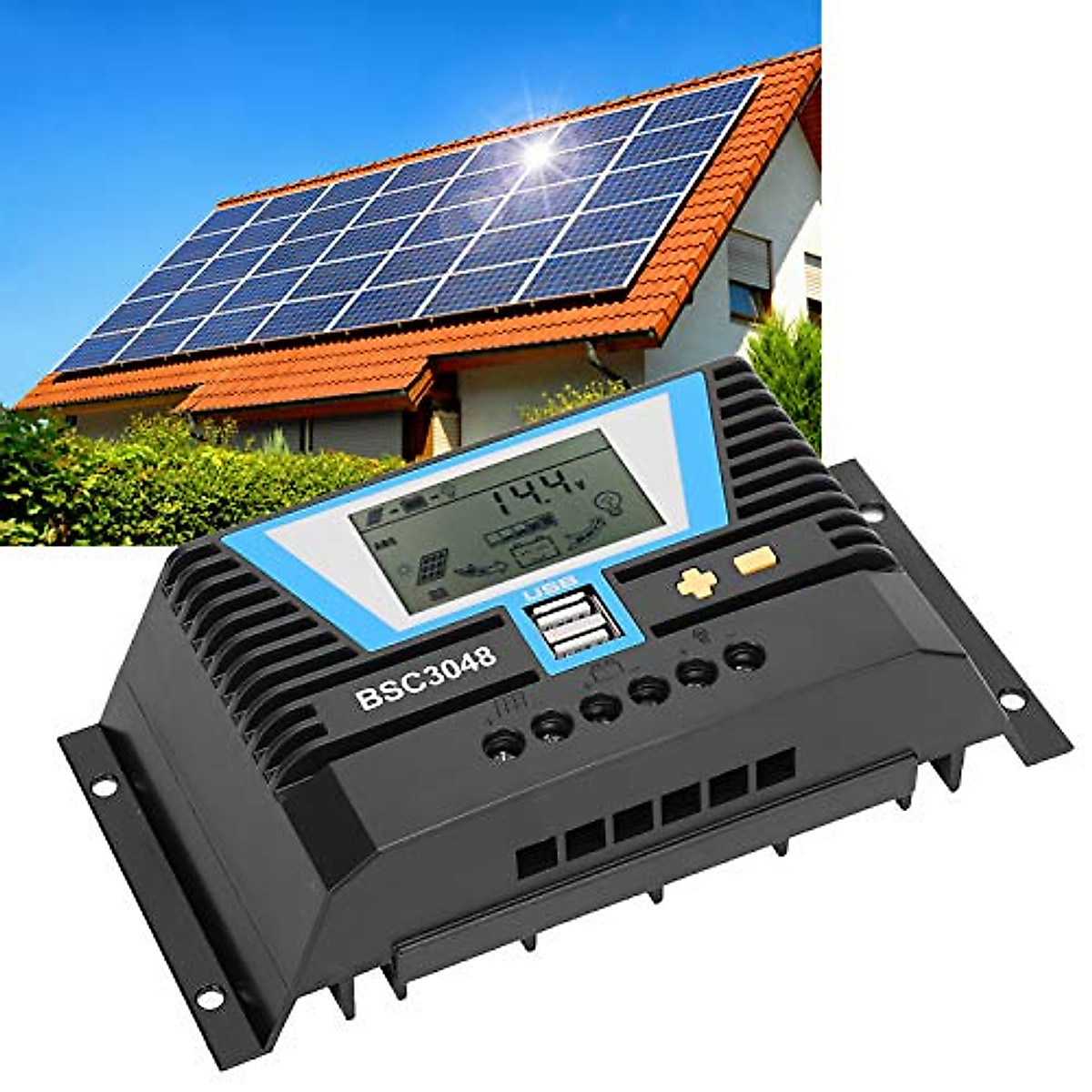 Walfront 40A Solar Charge Controller for Variety Batteries BSC3048 12V ...