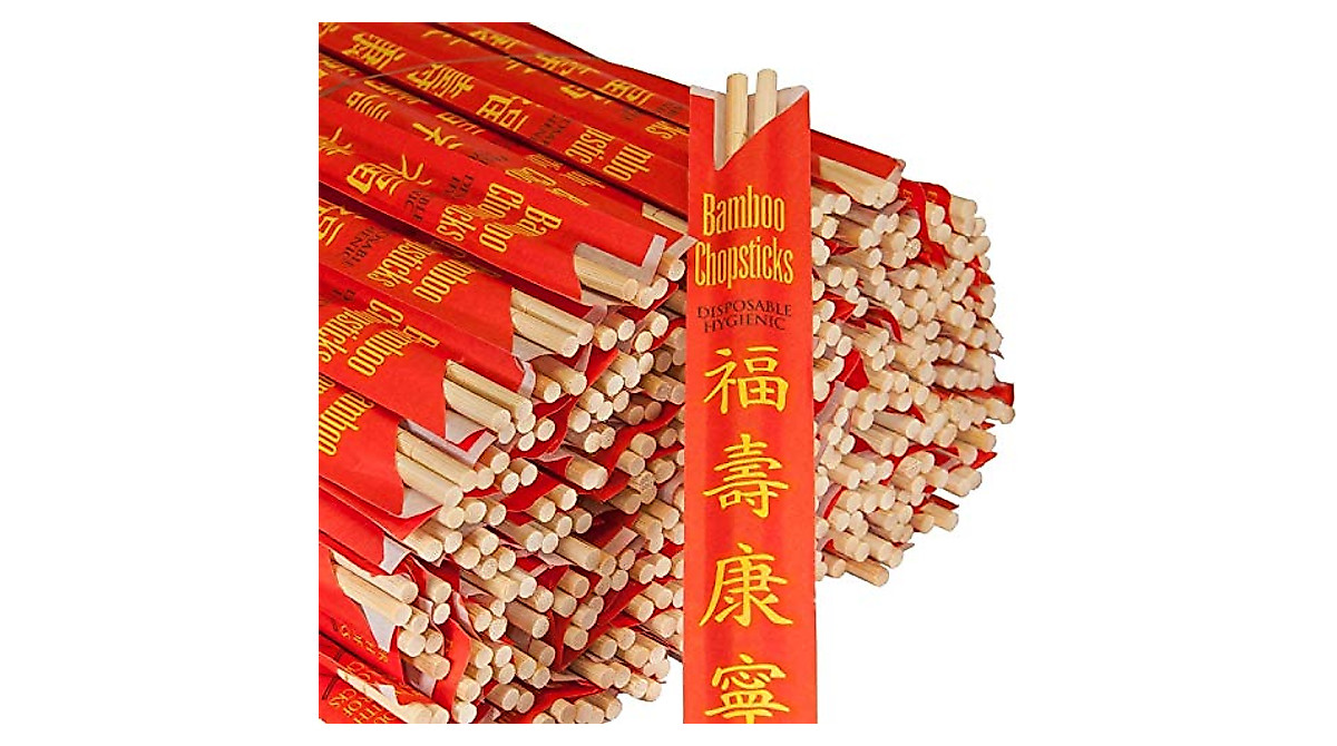 Premium Bamboo Chopsticks Red - 100 Pack