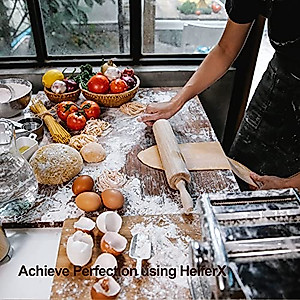 HelferX 17.6 inch Wooden Rolling Pin for Baking - Long Dough Roller for All Baking Needs