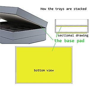 ORIGIA Stackable Jewelry Organizer Trays Accessories Storage Box for Drawer Dresser Wardrobe, Gadgets Display Showcase, Set of 3