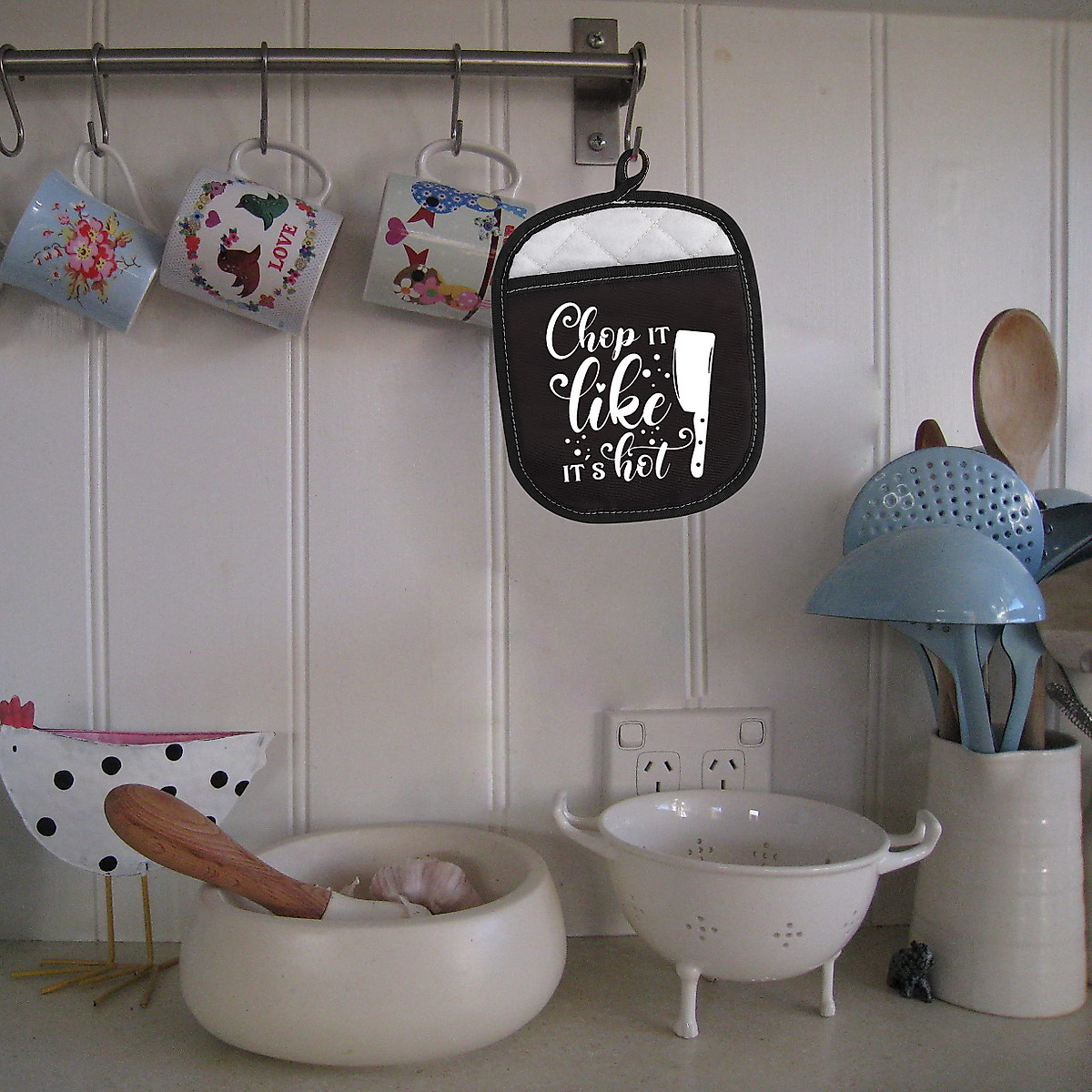 Chop It Like Its Hot Oven Pads Pot Holder Novelty Gift Friend Kitchen Present New Home Present (Chop IT Like It's hot)