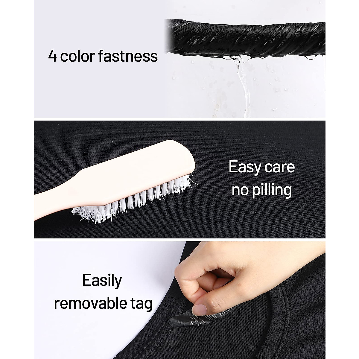 MIER Men's Dry-Fit Workout Tshirts Moisture Wicking Active Athletic Performance V-Neck T-Shirt Polyester Tee Black, L