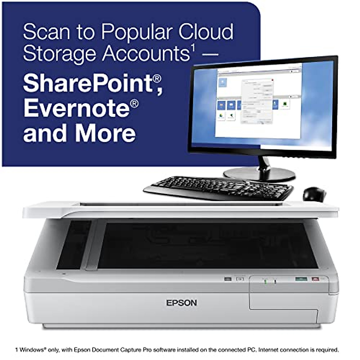 Epson DS-50000 Large-Format Document Scanner: 11.7” x 17” flatbed, TWAIN & ISIS Drivers, 3-Year Warranty with Next Business Day Replacement