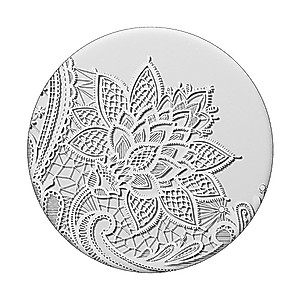 White Floral Lace Mandala Phone Popper PopSockets Standard PopGrip