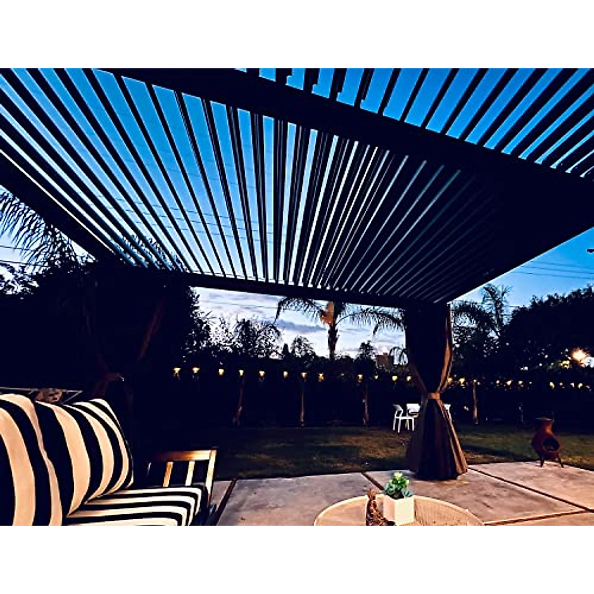 PURPLE LEAF Outdoor Louvered Pergola 10' × 13' Adjustable Metal Roof Hardtop Gazebo