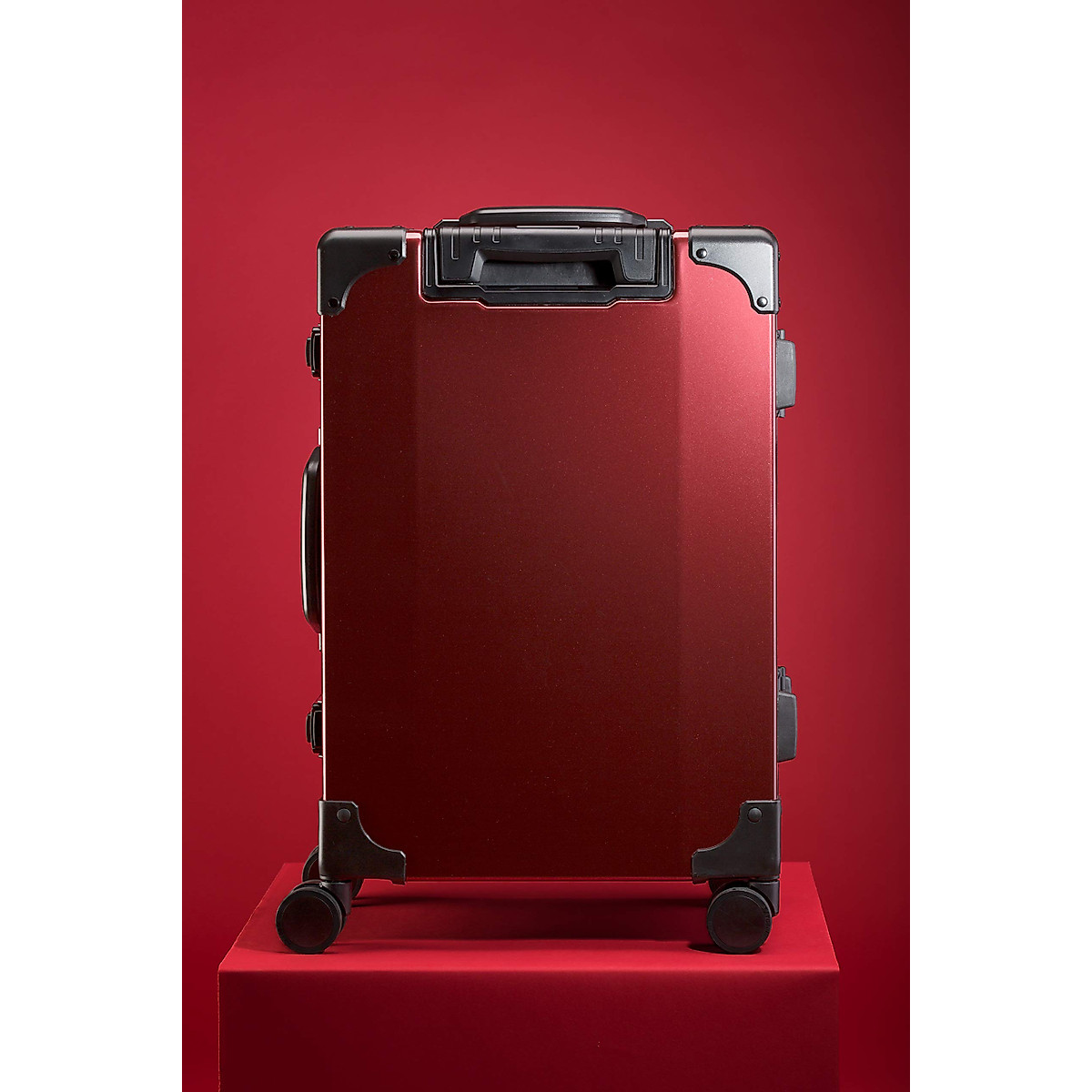 Andiamo Classico Suitcase with Built-in TSA Lock - Zipperless 20 Inch Hardside Carry On Bag- Lightweight (ABS+PC) Luggage With 8-Rolling Spinner Wheels (Red Ruby)