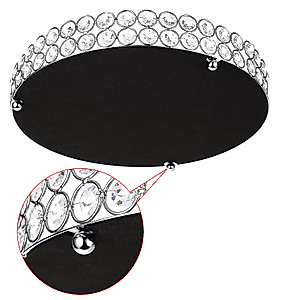 Hipiwe Crystal Vanity Tray -11.8” inch Large Mirror Jewelry Trinket Display Tray Make up Cosmetic Organizer Tray Perfume Tray Dresser Tray Bathroom Tray for Home Decor