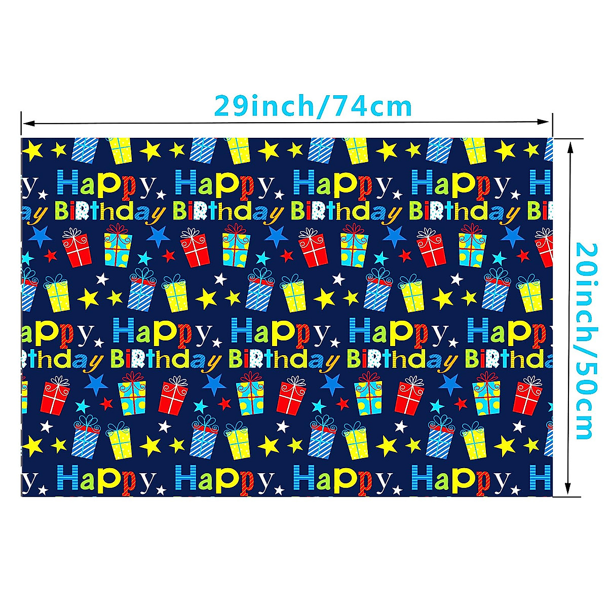 BOLIANNE Birthday Wrapping Paper Sheets - Colorful Happy Birthday Gift Wrap Paper for Boys Girls Kids Men Women - Gift Wrapping Paper for Holiday - 3 Sheets, 20 X 29 Inch, High Gloss