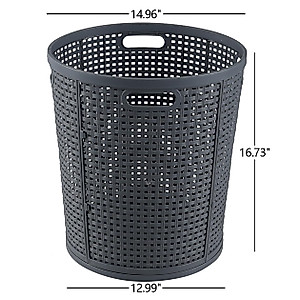 Sadstory Small Plastic Laundry Basket, 40 L Round Laundry Hamper, 2 Packs