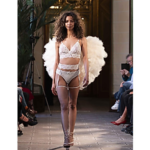 Avidlove Lingerie with Gartere for Women Lenceria Sexy Para Mujer Floral Lace Lingerie(White,M)