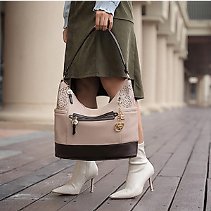 MKF Collection Shoulder Bag for Women, Wristlet Wallet Purse Top-Handle Hobo Bag Gray