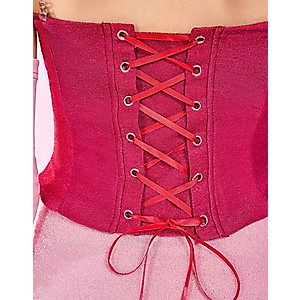 Winx Club Women's Flora Cosplay Fairy Costume Outfit Corset Top and High-low Skirt with a Pair of Wings