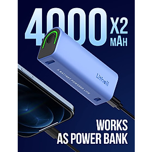 LiTHELi Cordless Vacuum Mop Cleaner, 2-in-1 Hard Floor Stick Vacuum, Wet Dry Mop, 2 Disposable Dust Boxes, 14 Disposable Pads & 1 Washable Pad, 2 Swappable 4000mAh Batteries