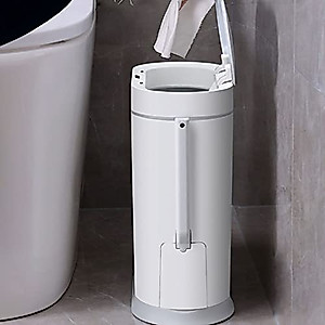 N/A 8L Smart Trash Can Household Induction Waterproof Toilet Cover Toilet Brush Integrated Paper Baske Trash Bin ( Color : OneColor , Size : 30*32*15cm )