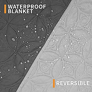 2 Packs Waterproof Dog Blankets Washable for Large Dog, All-Round Protector for Pets, Soft Reversible Dog Blankets Anti Scratches Dirty for Bed Couch Sofa Furniture (54"×82", Light/Dark Grey)