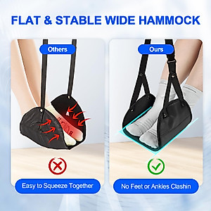 Airplane Footrest for Your Comfortable Travel（Relax Your feet).Foot Hammock for Airplanes, Buses, Trains, Offices Adjustable.Travel Essential Accessories. (Black)