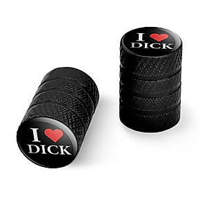 I Love Dick Heart Motorcycle Bicycle Bike Tire Rim Wheel Aluminum Valve Stem Caps