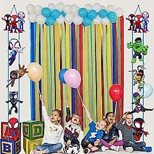 Spidey and His Amazing Friends Birthday Party Decorations Designed Door Hanging Banner Porch Sign Banners Welcome Hanging Hero for Super Fun Hero Party Wall Favors